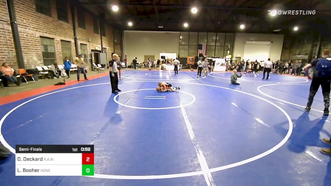 58 lbs Semifinal - Daxton Deckard, R.A.W. vs Luke Booher, Honey Badgers ...