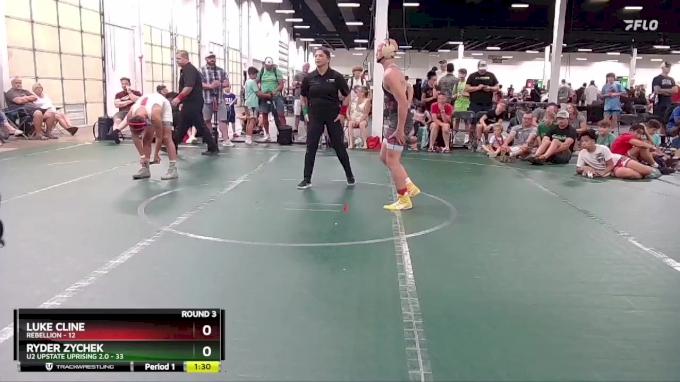 120 lbs Round 3 (4 Team) - Luke Cline, Rebellion vs Ryder Zychek, U2 ...