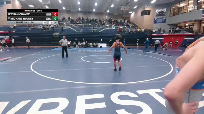 120 lbs Champ. Round 1 - Michael Hulsey, Conroe Grand Oaks vs Izayiah ...