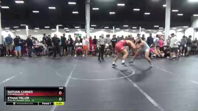 285 lbs Semis (4 Team) - Ethan Miller, Steller Trained Gold vs Nathan Carnes, GTB Worldwide