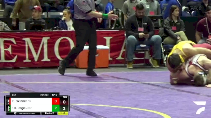 182 lbs Champ. Round 1 - Hunter Page, Monroe Central vs Ethan Skinner ...