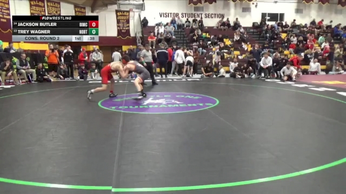 144 lbs Cons. Round 2 - Jackson Butler, Bishop McCort vs Trey Wagner ...
