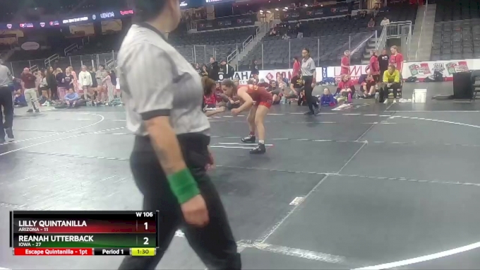 W 106 lbs Round 2 (4 Team) - Reanah Utterback, Iowa vs Lilly ...