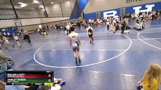 120 lbs Round 2 - Kellen Lusty, Riverton Wolf Pack vs Harley Boren ...
