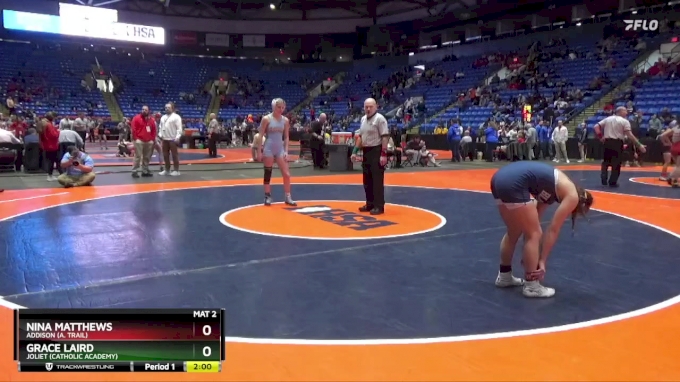 120 lbs Cons. Round 2 - Grace Laird, Joliet (Catholic Academy) vs Nina ...