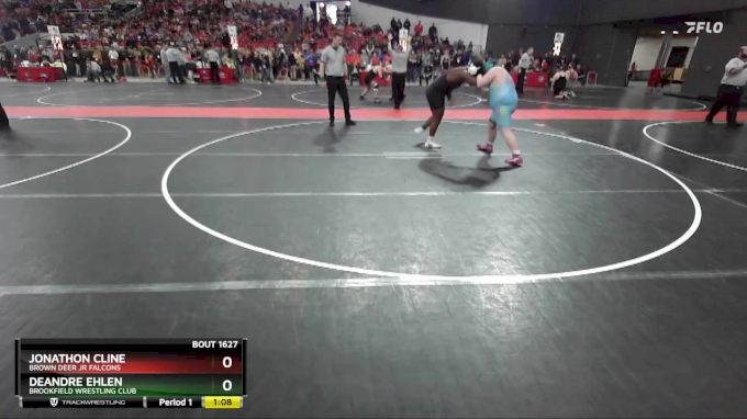 270 lbs Quarterfinal - Jonathon Cline, Brown Deer Jr Falcons vs Deandre ...