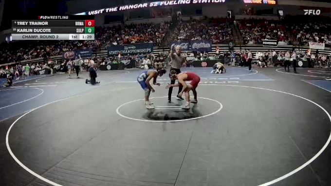 D 1 132 lbs Champ. Round 2 - Karlin Ducote, Sulphur vs Trey Trainor ...
