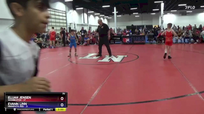 71 lbs 2nd Wrestleback (8 Team) - Elijah Jensen, Washington vs Evann ...