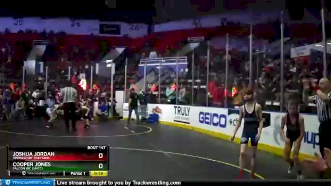 65 lbs Cons. Round 3 - Cooper Jones, Falcon WC (SMCC) vs Joshua Jordan ...