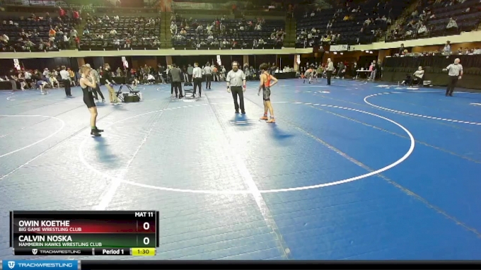 110 lbs Champ. Round 2 - Owin Koethe, Big Game Wrestling Club vs Calvin ...