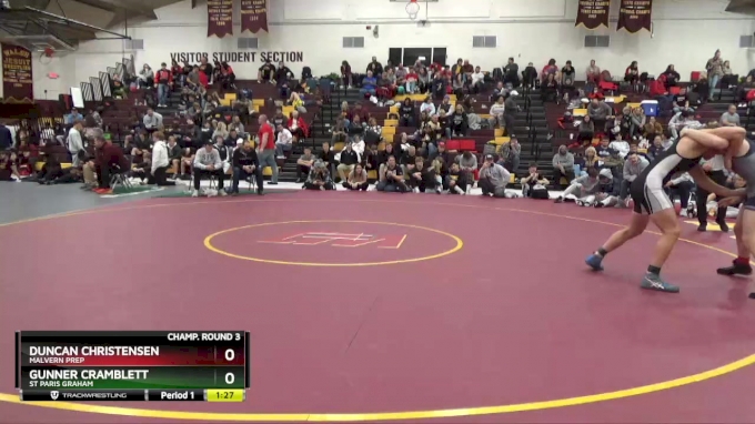 165 lbs Champ. Round 3 - Duncan Christensen, Malvern Prep vs Gunner ...