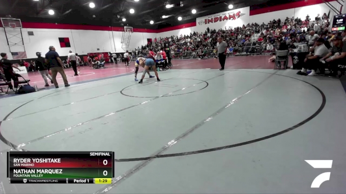 144 lbs Semifinal - Ryder Yoshitake, San Marino vs Nathan Marquez, Fountain Valley