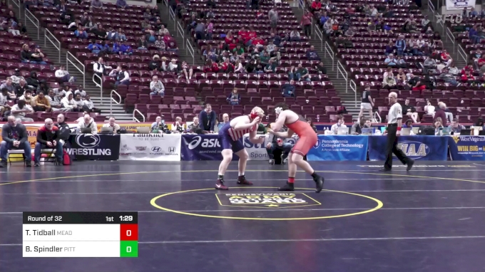 215 lbs Round Of 32 - Ty Tidball, Meadville vs Brody Spindler, Pittston ...
