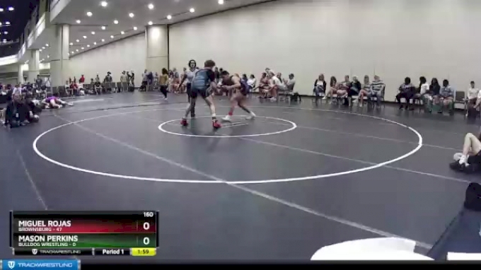 160 lbs Round 8 (10 Team) - Miguel Rojas, Brownsburg vs Mason Perkins ...