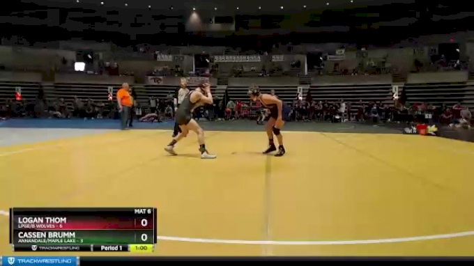 105 lbs Placement (4 Team) - Logan Thom, LPGE/B Wolves vs Cassen Brumm ...