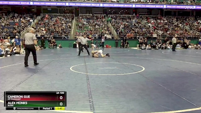 2A 106 lbs 1st Place Match - Alex Monks, Bunn vs Cameron Gue, Mt Pleasant