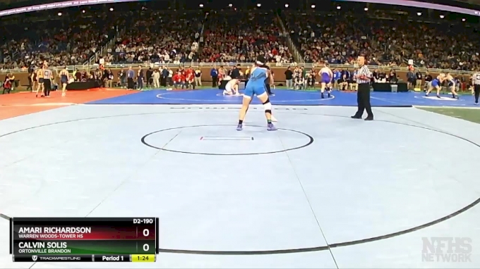 D2-190 lbs Champ. Round 1 - Amari Richardson, Warren Woods-Tower HS vs ...