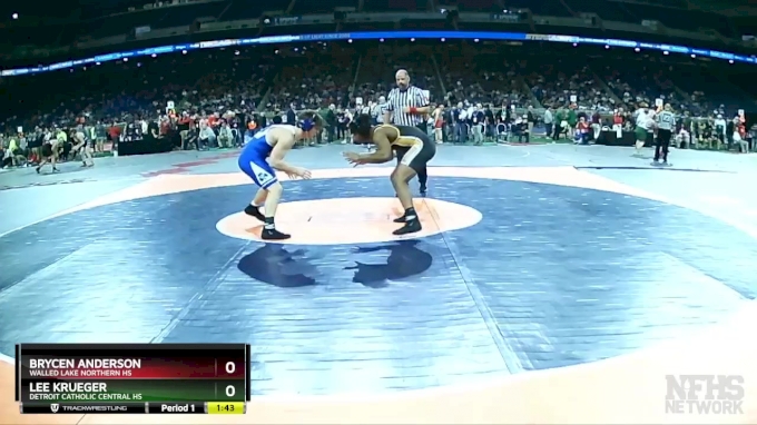 D1-190 lbs Quarterfinal - Lee Krueger, Detroit Catholic Central HS vs ...