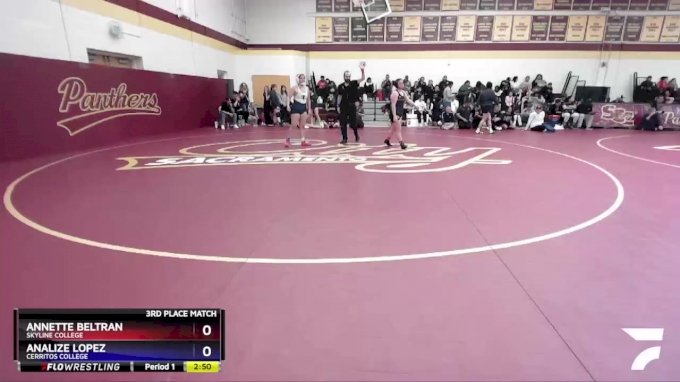 180 lbs 3rd Place Match - Annette Beltran, Skyline College vs Analize ...