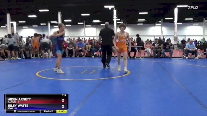 119 lbs Round 3 (8 Team) - Aiden Arnett, Illinois vs Riley Watts, Iowa