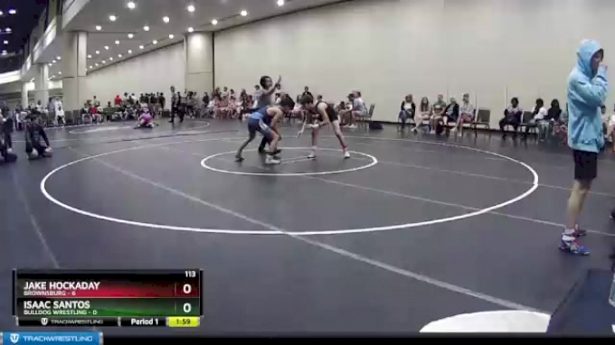 113 lbs Round 8 (10 Team) - Jake Hockaday, Brownsburg vs Isaac Santos ...