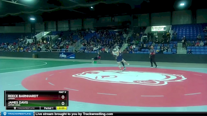 133 lbs Quarterfinal - Reece Barnhardt, UMary vs James Davis, Upper Iowa