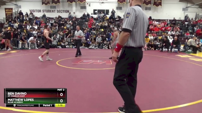 132 lbs Quarterfinal - Ben Davino, St. Charles East vs Matthew Lopes ...