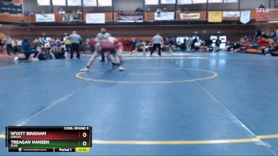 160 lbs Cons. Round 5 - Wyatt Bingham, Oakley vs Treagan Hansen, Elko