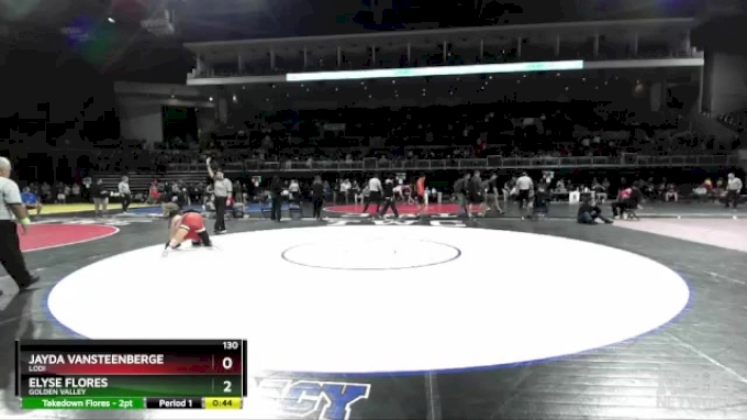 130 lbs Cons. Semi - Jayda VanSteenberge, Lodi vs Elyse Flores, Golden ...