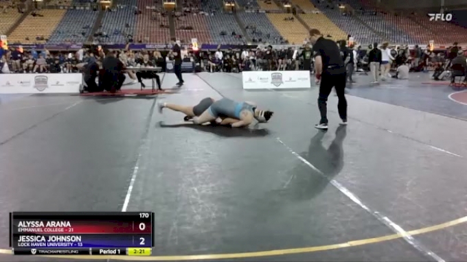 170 lbs Semis (4 Team) - Alyssa Arana, Emmanuel College vs Jessica ...