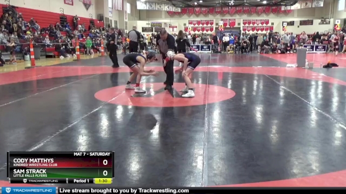 95 lbs Cons. Round 3 - Sam Strack, Little Falls Flyers vs Cody Matthys ...