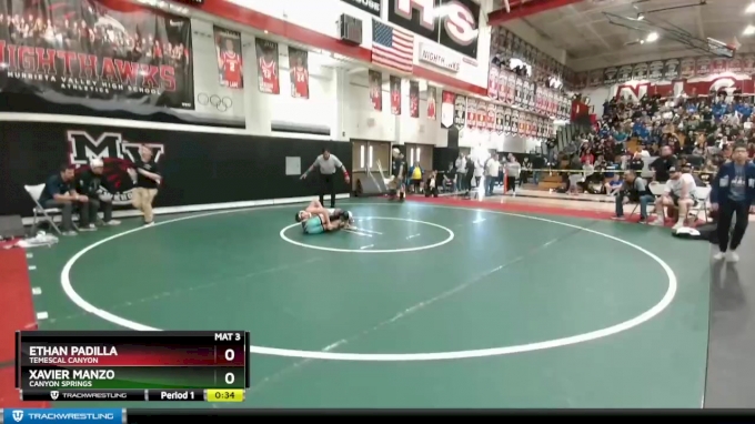 106 lbs 3rd Place Match - Ethan Padilla, Temescal Canyon vs Xavier ...