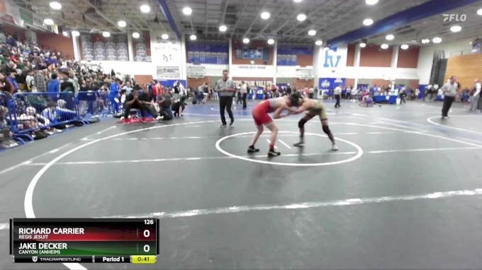 126 lbs Cons. Round 2 - Richard Carrier, Regis Jesuit vs Jake Decker ...