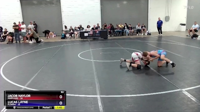 92 lbs Placement Matches (8 Team) - Jacob Naylor, Maryland vs Lucas ...