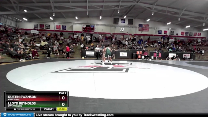 285 lbs Champ. Round 2 - Lloyd Reynolds, UW-Parkside vs Dustin Swanson ...