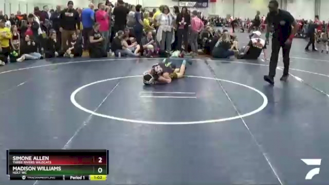 76 lbs Cons. Round 2 - Madison Williams, Holt WC vs Simone Allen, Three ...