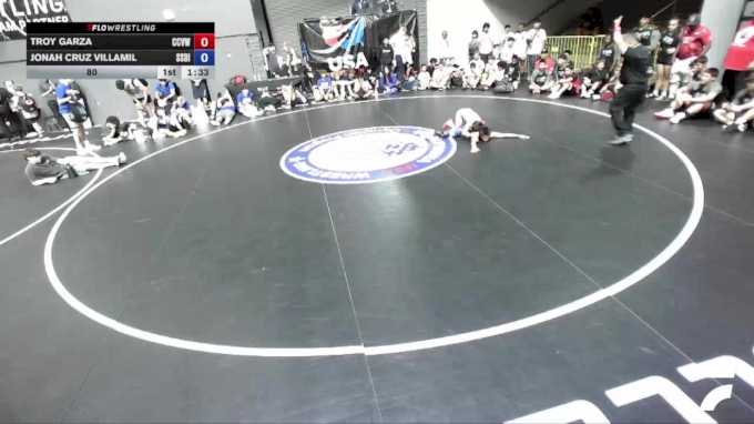 80 lbs Troy Garza, CVWA - Central Valley Wrestling Association vs Jonah ...