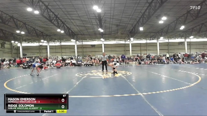 87 lbs Round 1 (4 Team) - Ridge Solomon, Sublime Wrestling Academy vs Mason Emerson, Homedale ...