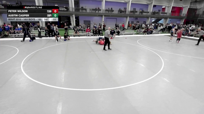 16U Boys - 190 lbs Cons. Round 2 - Peter Wilson, Tennessee vs Austin ...