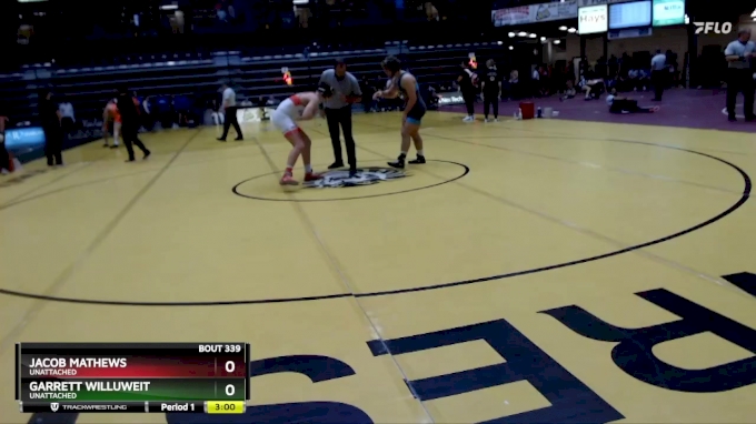 165 lbs Quarterfinal - Jacob Mathews, Unattached vs Garrett Willuweit ...