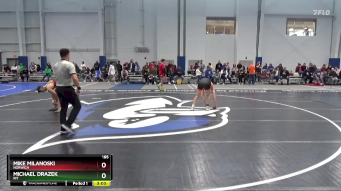 165 lbs Champ. Round 1 - Michael Drazek, RIT vs Mike Milanoski, Norwich