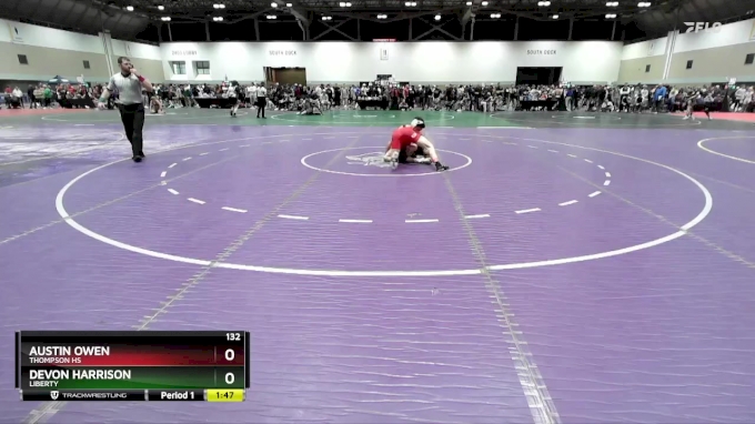 132 lbs Champ. Round 2 - Austin Owen, Thompson HS vs Devon Harrison ...
