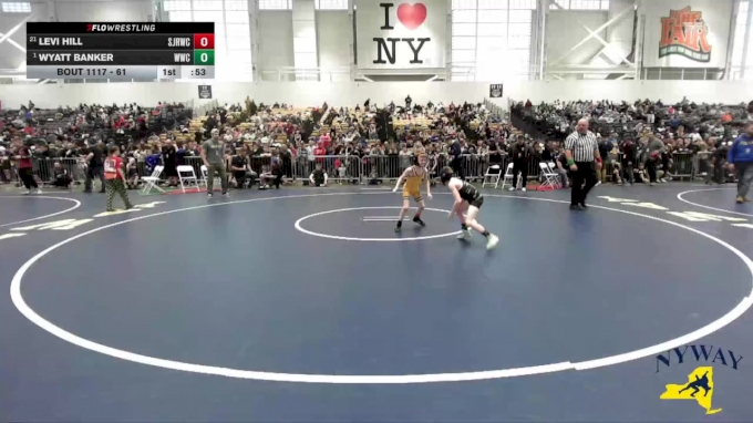 61 lbs Semifinal - Wyatt Banker, Wayne Wrestling Club vs Levi Hill ...