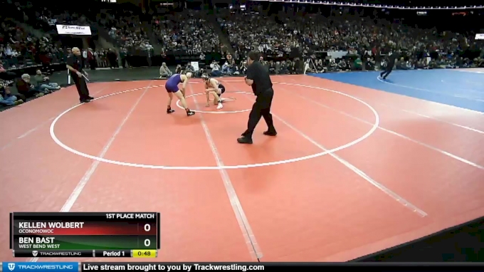D1-120 lbs 1st Place Match - Ben Bast, West Bend West vs Kellen Wolbert ...