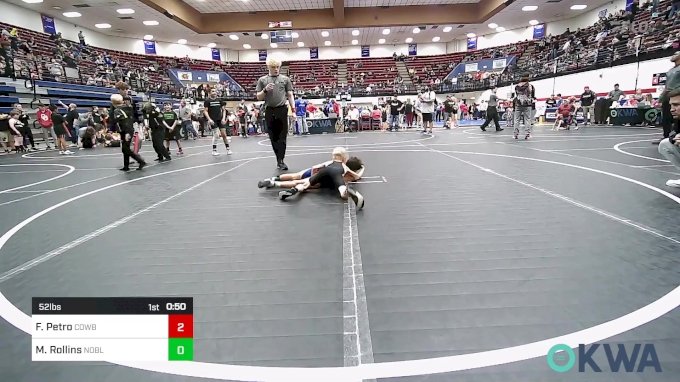 52 lbs Consolation - Frank Petro, Cowboy Wrestling vs Maxon Rollins ...