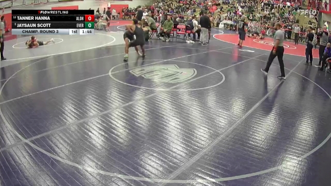 157 lbs Champ. Round 3 - Jaysaun Scott, Evergreen vs Tanner Hanna, Aloha