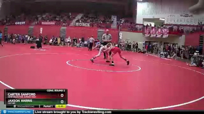 70 lbs Cons. Round 2 - Carter Sanford, New Palestine Junior High vs ...
