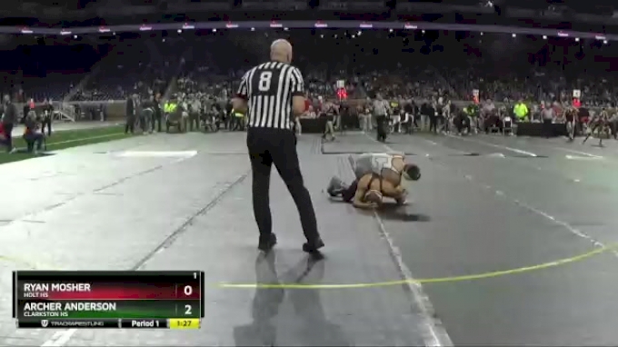 D1-113 lbs Champ. Round 1 - Ryan Mosher, Holt HS vs Archer Anderson ...