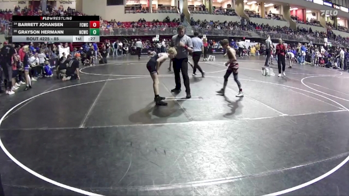 85 lbs Cons. Round 2 - Barrett Johansen, Falls City Wrestling Club vs ...