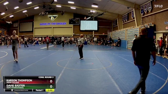 285 lbs Cons. Round 2 - Karson Thompson, Snow College vs David Baxter ...